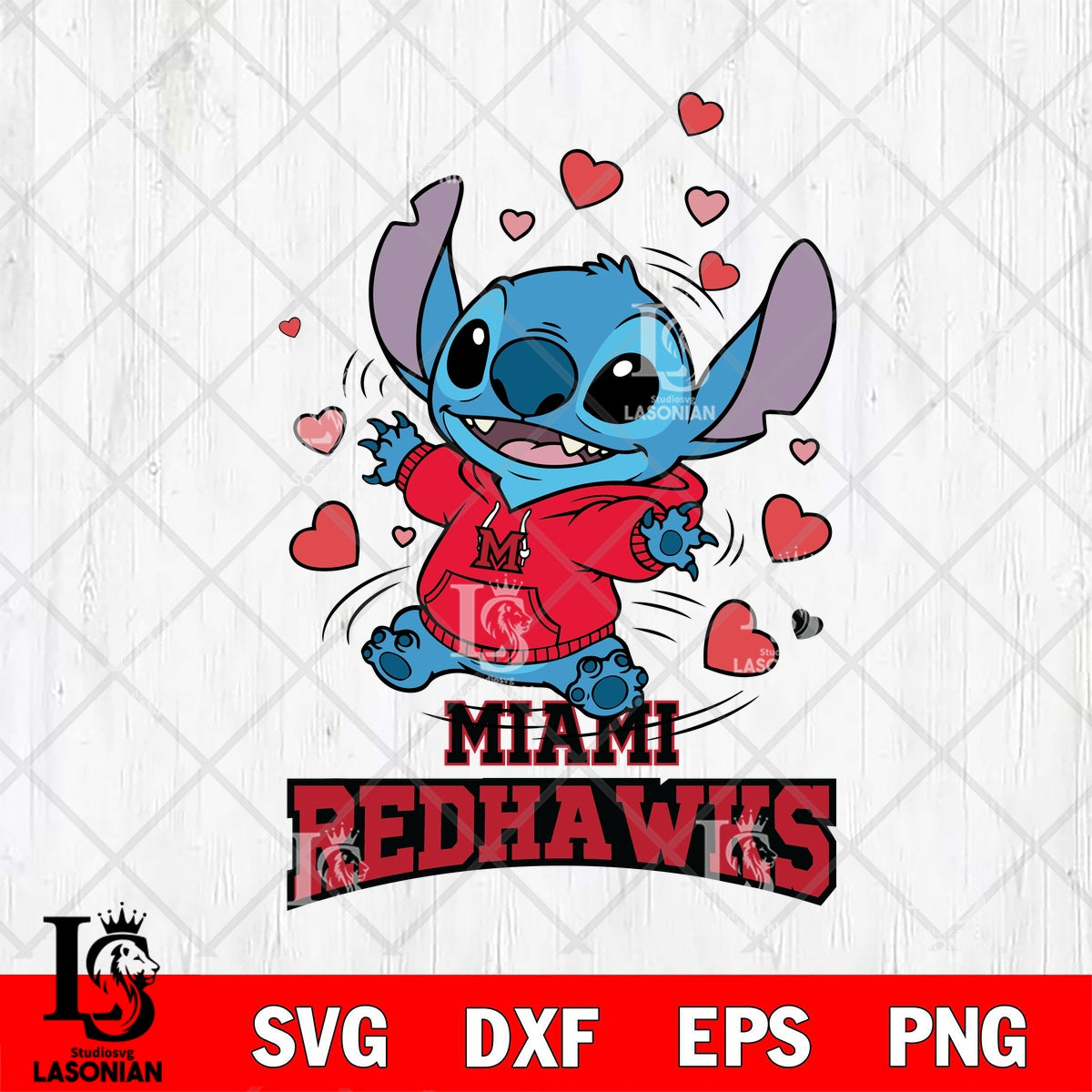 Miami RedHawks Stitch jumping File cut , Football Criucut , Digital ...