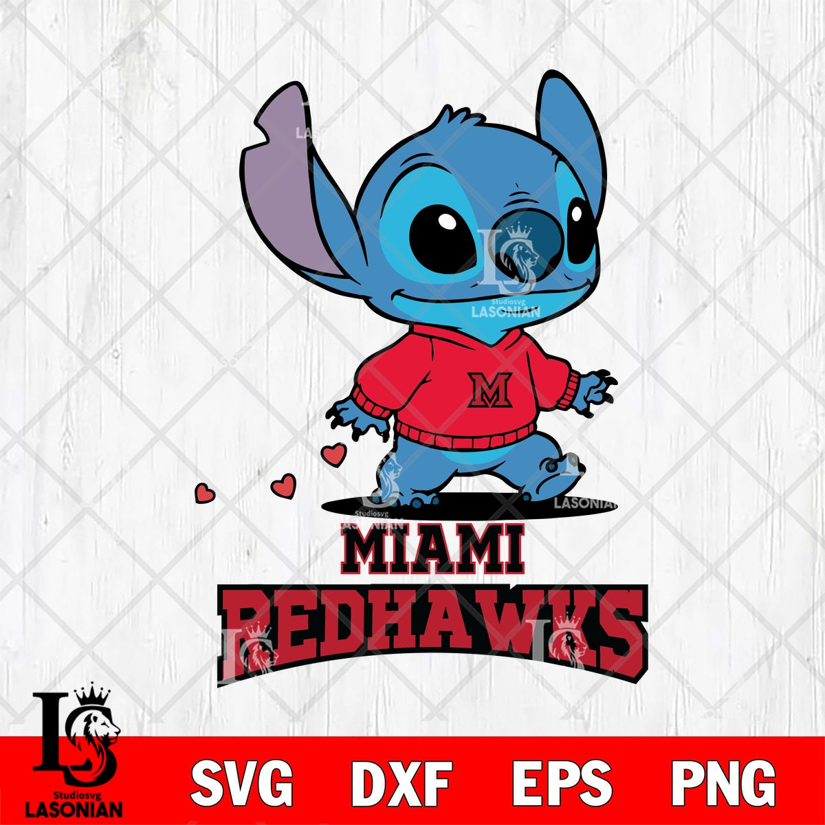 Miami RedHawks Stitch walking cartoon File cut , Football Criucut ...