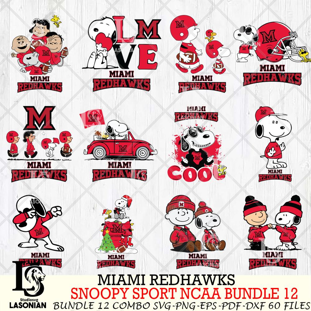 Miami RedHawks Snoopy NCAA Bundle 12 SVG – lasoniansvg