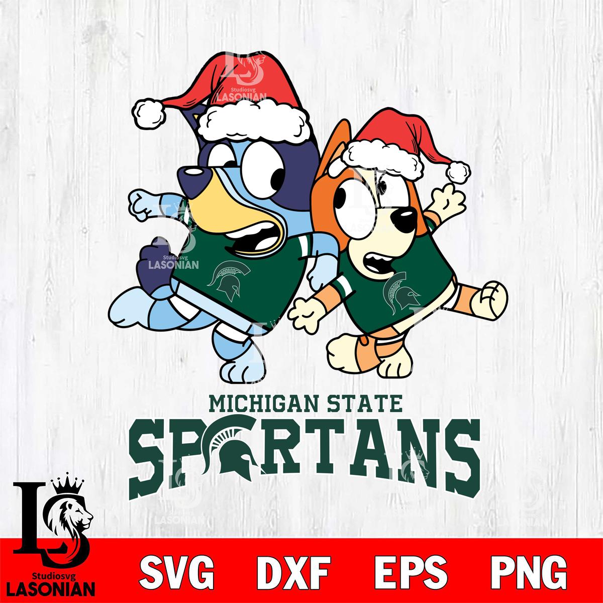 Michigan State Spartans Bluey Christmas Holiday – lasoniansvg
