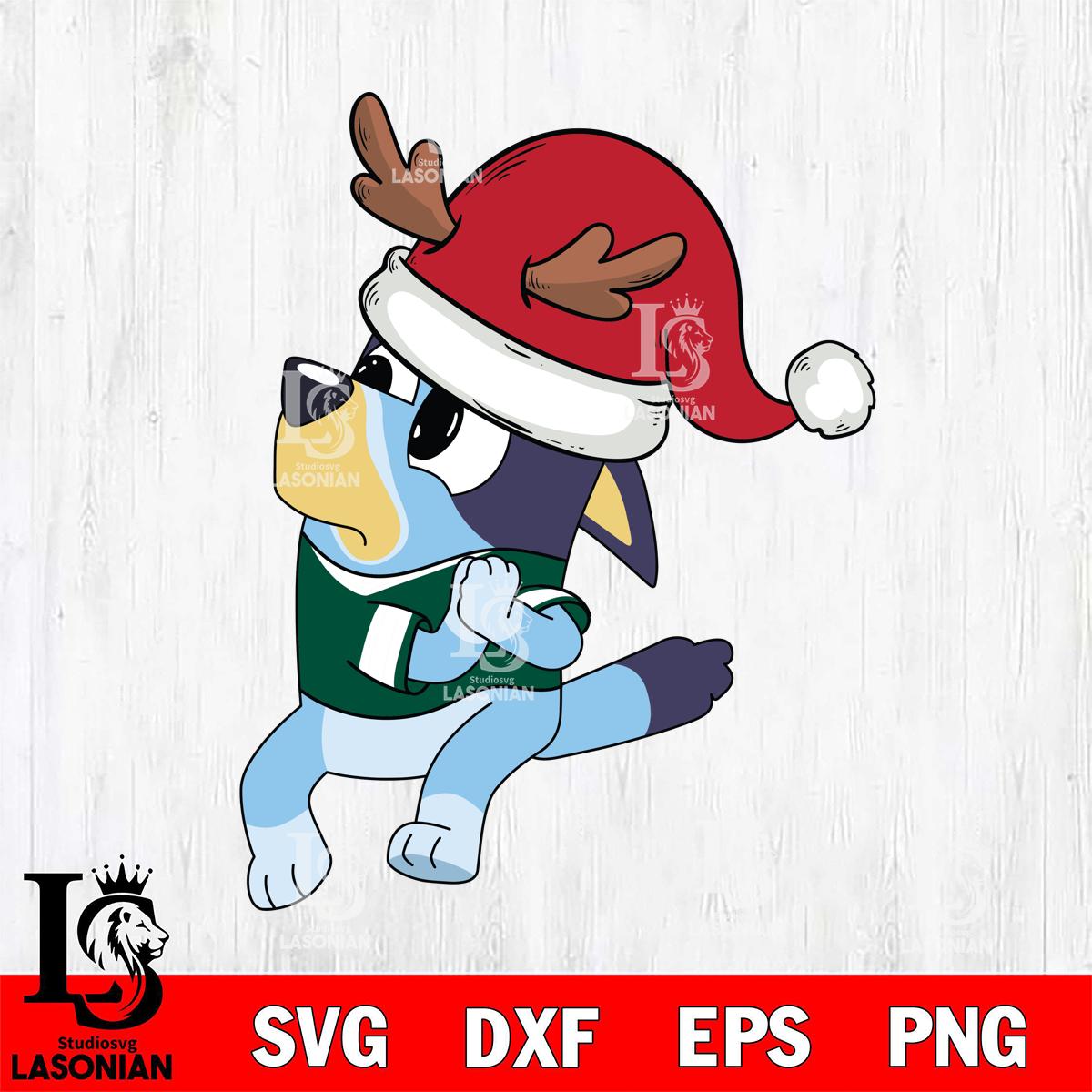 Michigan State Spartans Bluey Santa Claus Christmas – lasoniansvg
