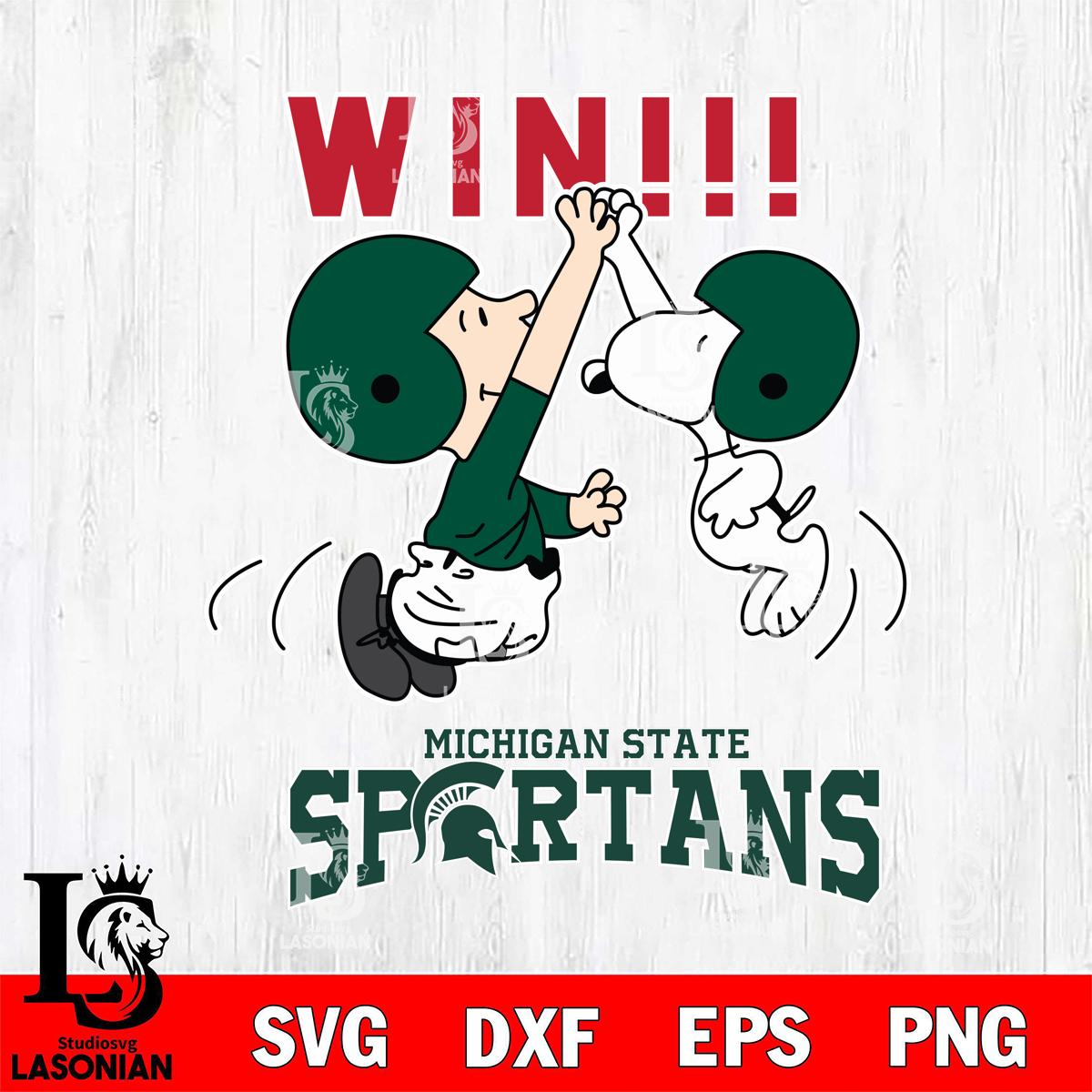 Michigan State Spartans Charlie Brown and Snoopy Win – lasoniansvg