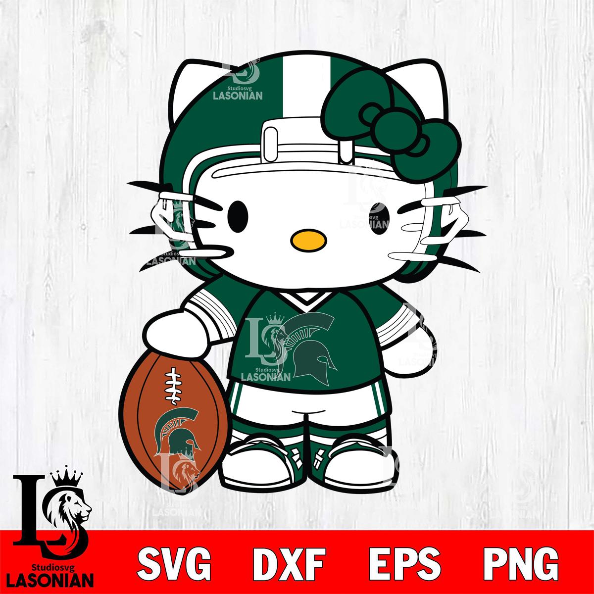 Michigan State Spartans Cute Hello Kitty Football 3 – lasoniansvg
