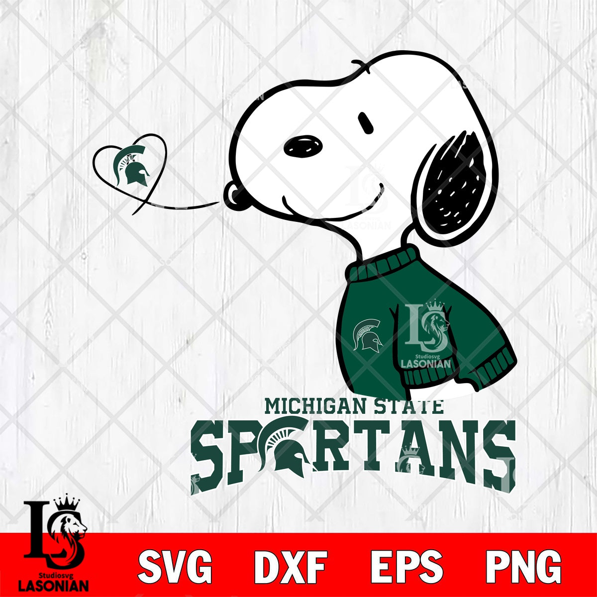 Michigan State Spartans Cute Valentine Snoopy File cut , Criucut ...