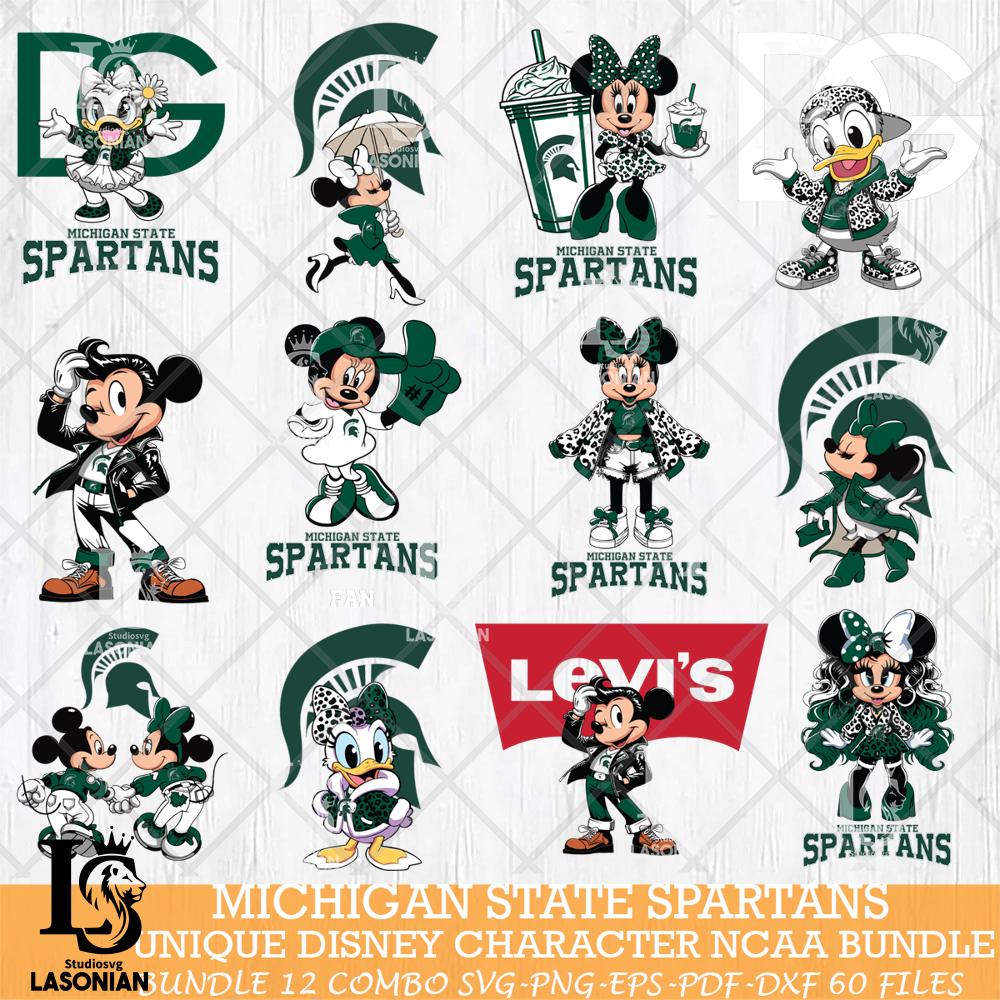 Michigan State Spartans Disney character NCAA Bundle 12 – lasoniansvg