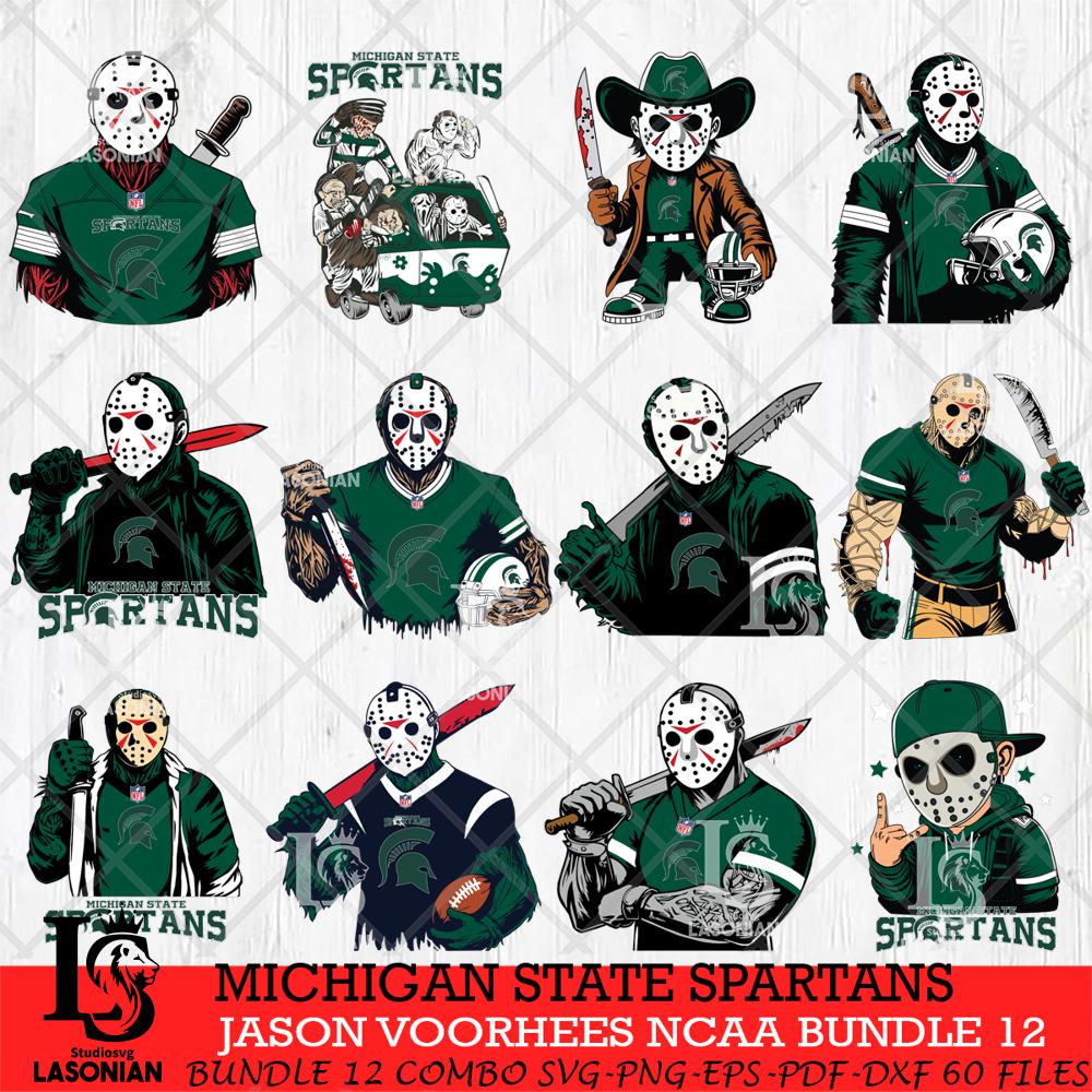 Michigan State Spartans Jason Voorhees Horror Bundle 12 SVG – lasoniansvg