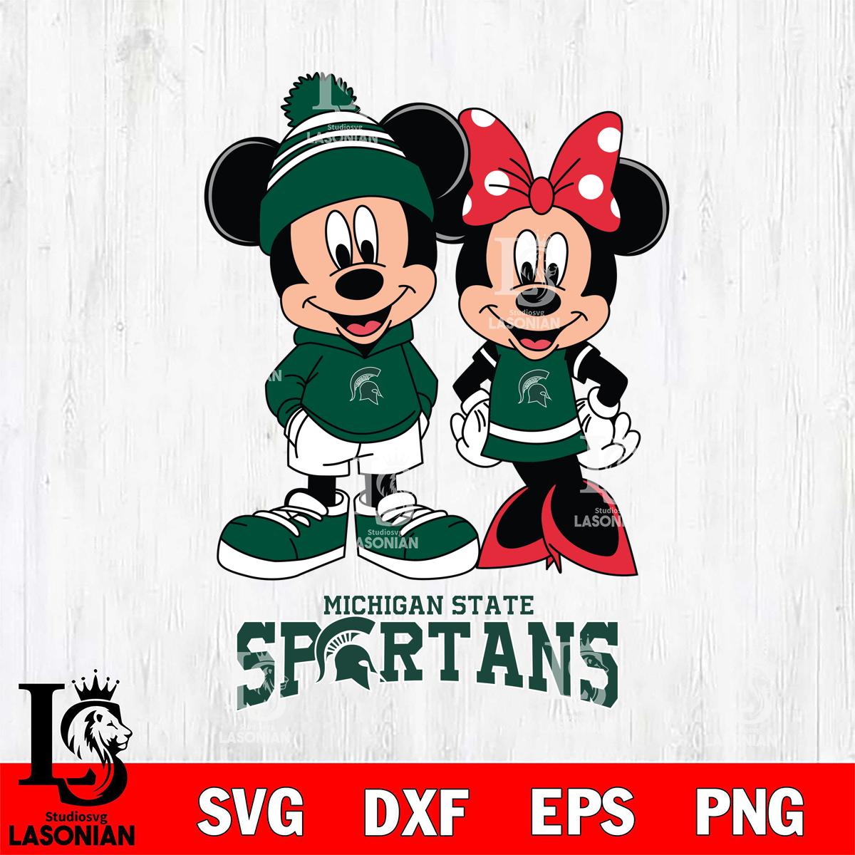 Michigan State Spartans Mickey Minnie Mouse Cute Football – lasoniansvg