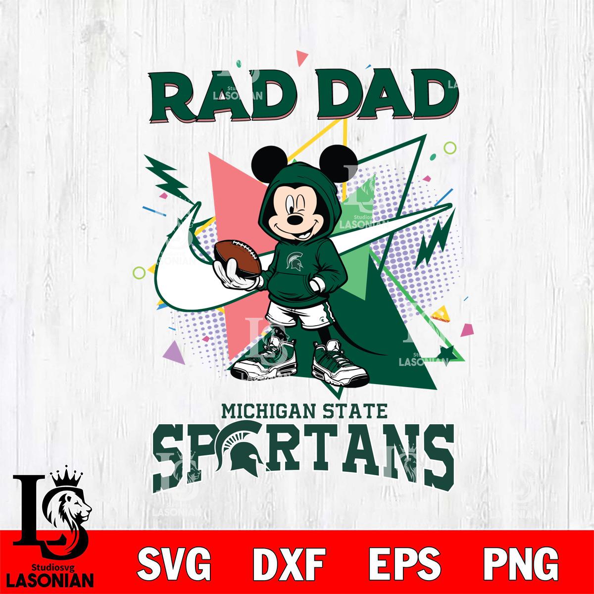 Michigan State Spartans Mickey Wearing Hoodie Rad Dad – lasoniansvg