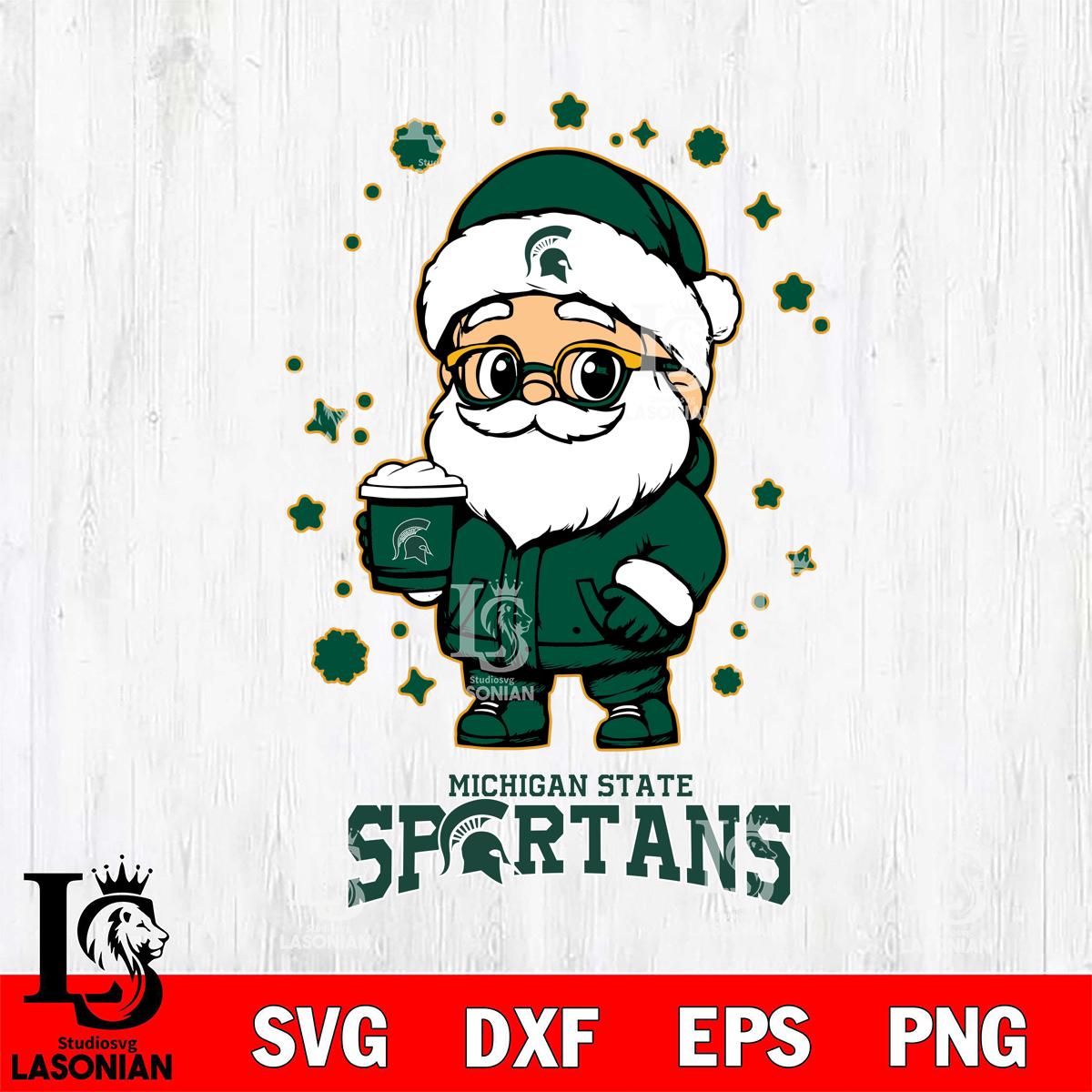 Michigan State Spartans Santa Claus Coffe – lasoniansvg