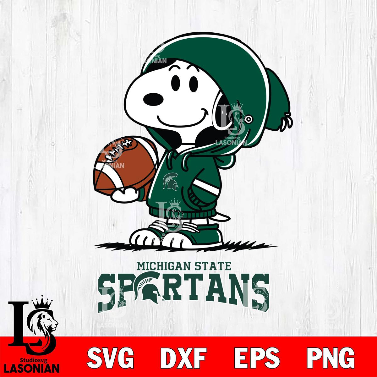 Michigan State Spartans Snoopy Football – lasoniansvg