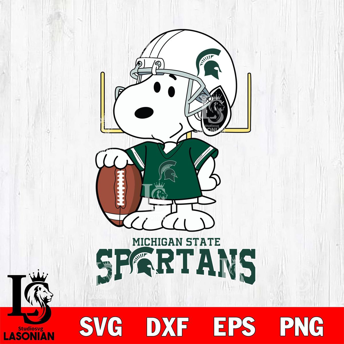 Michigan State Spartans Snoopy Player Football – lasoniansvg