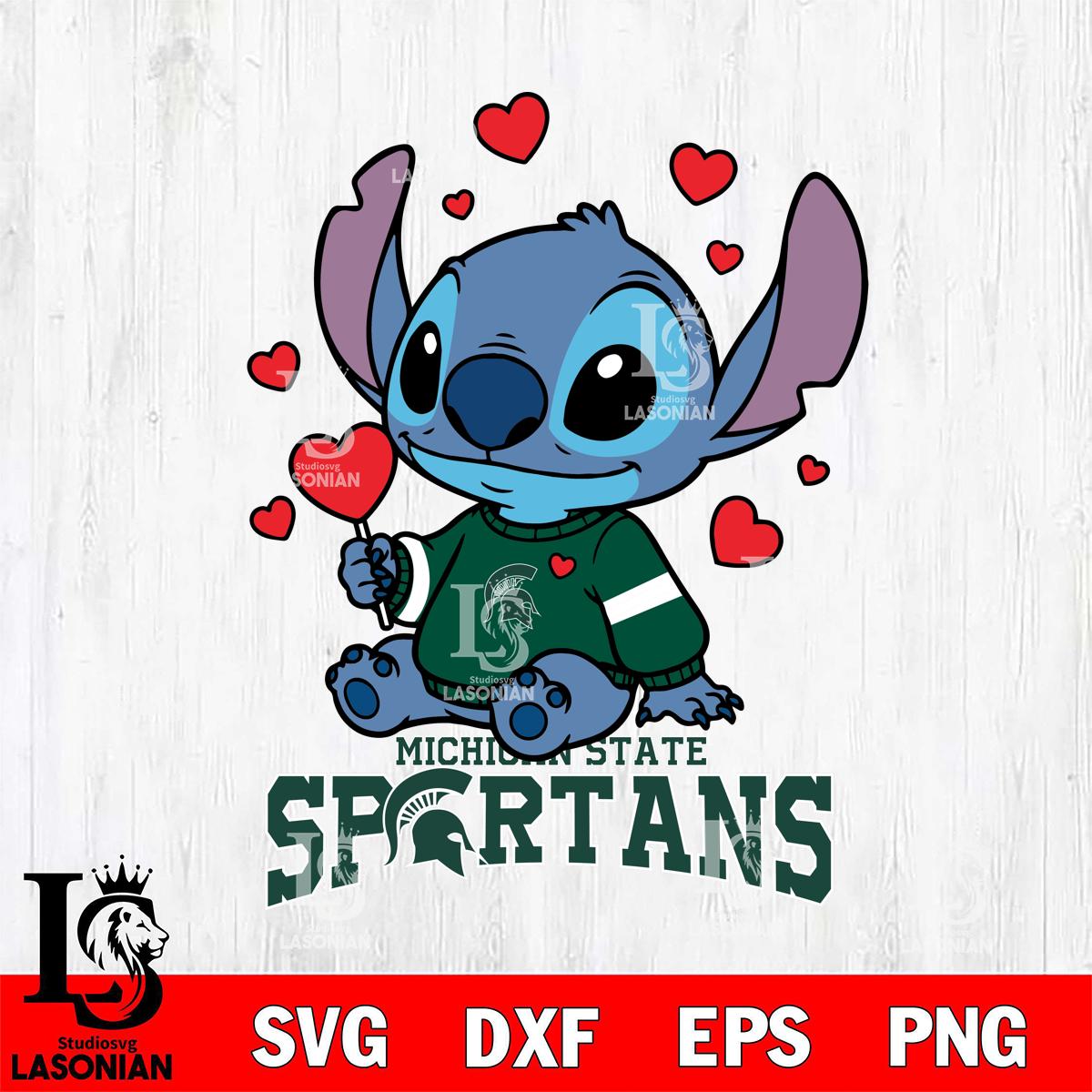 Michigan State Spartans Stitch Valentine Cute Digital Download, NCAA ...