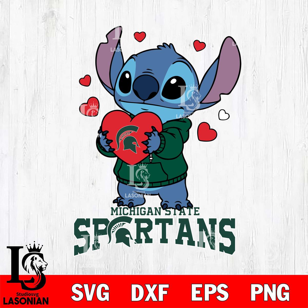 Michigan State Spartans Stitch heart Digital Download, NCAA SVG DXF EPS ...