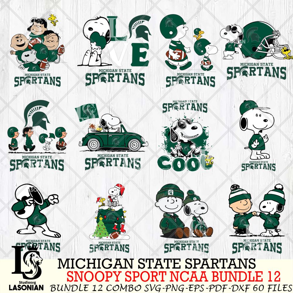 Michigan State Spartans Snoopy NCAA Bundle 12 SVG – lasoniansvg