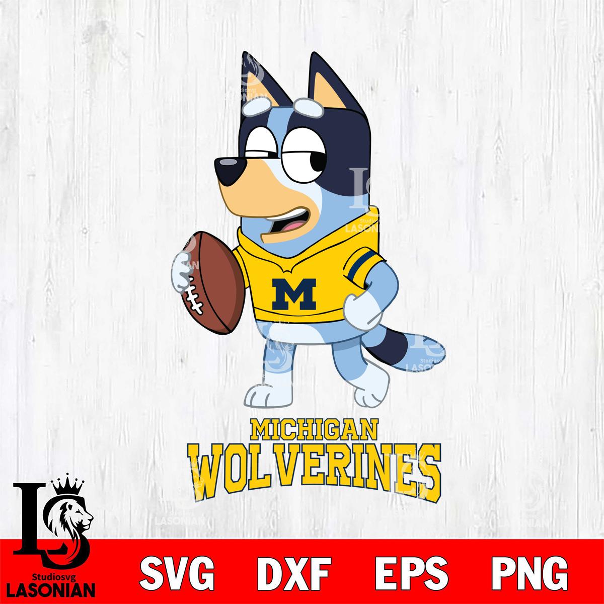 Michigan Wolverines Bluey Football Sport – lasoniansvg