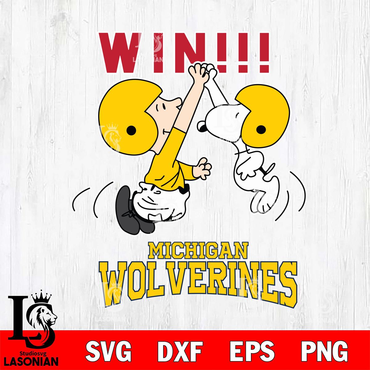 Michigan Wolverines Charlie Brown and Snoopy Win – lasoniansvg