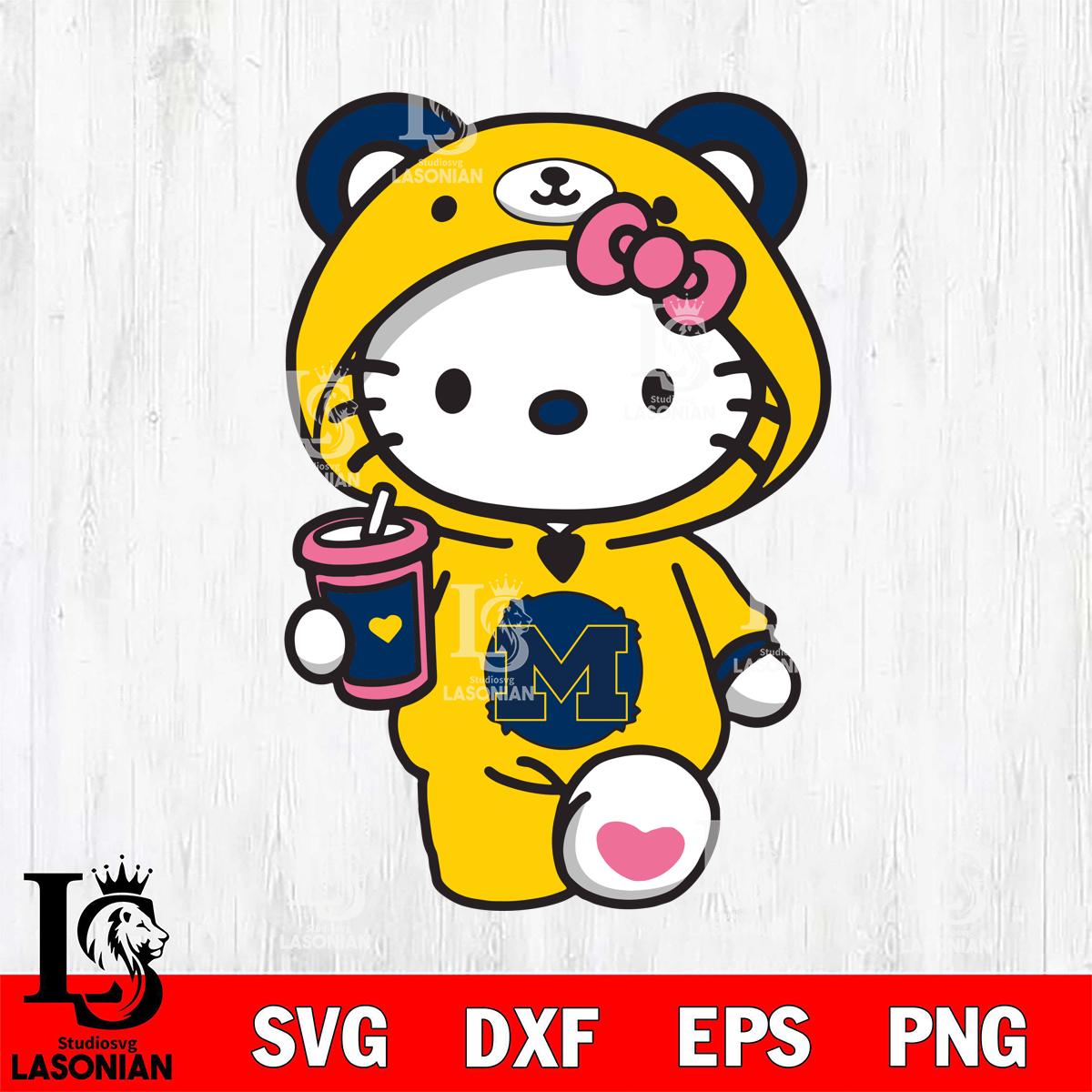 Michigan Wolverines Cute Hello Kitty – lasoniansvg