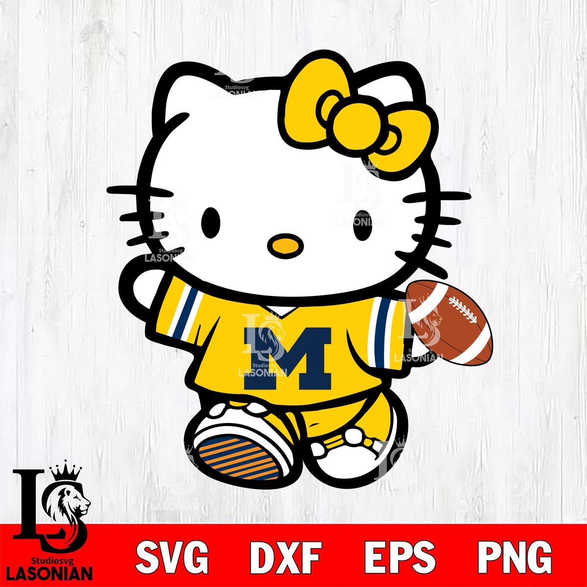 Michigan Wolverines Cute Hello Kitty Football 7 – lasoniansvg