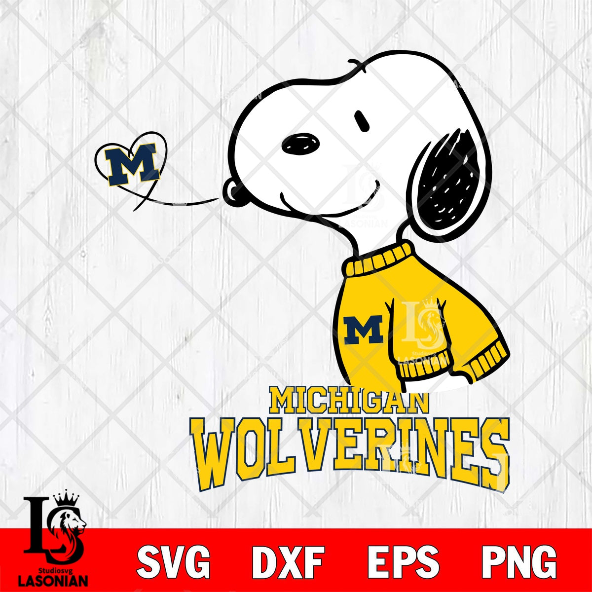 Michigan Wolverines Cute Valentine Snoopy File cut , Criucut ...
