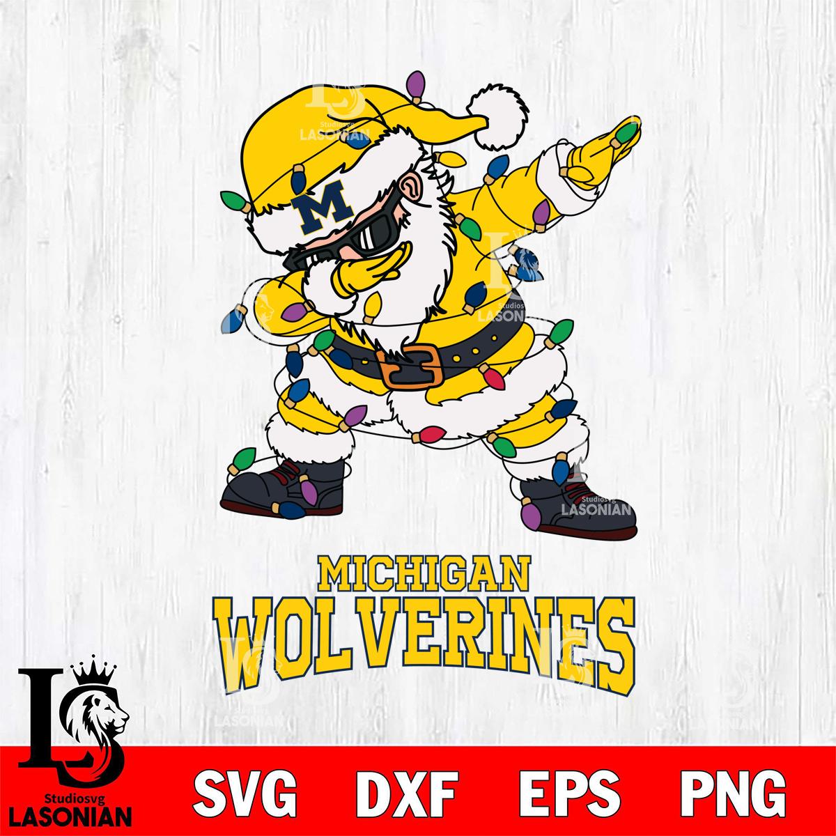 Michigan Wolverines Dabbing Santa Claus Ugly Christmas – lasoniansvg