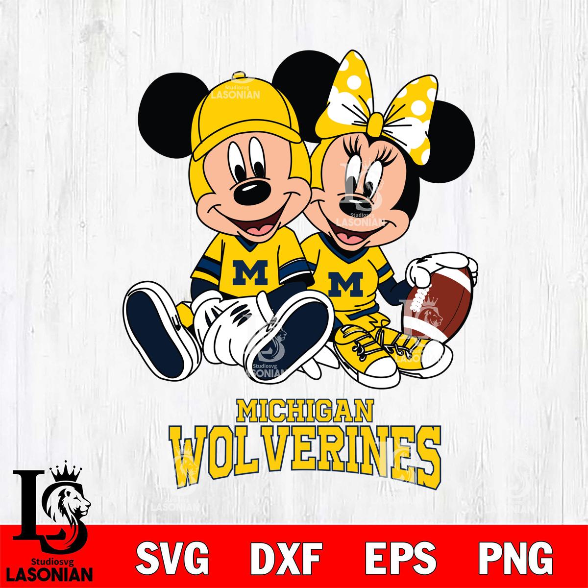 Michigan Wolverines Disney Mickey And Minnie Football – lasoniansvg