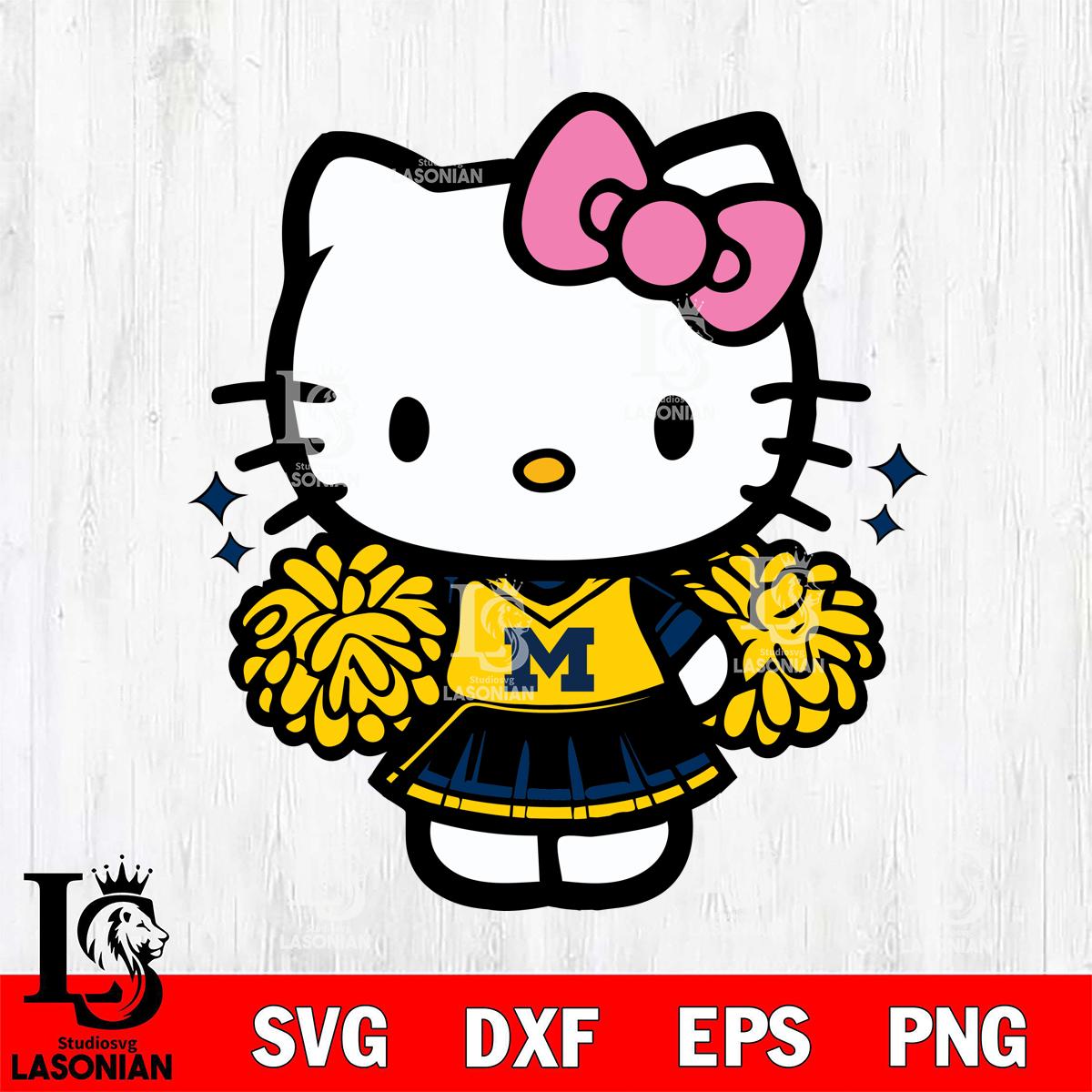 Michigan Wolverines Hello Kitty Cheerleader – lasoniansvg