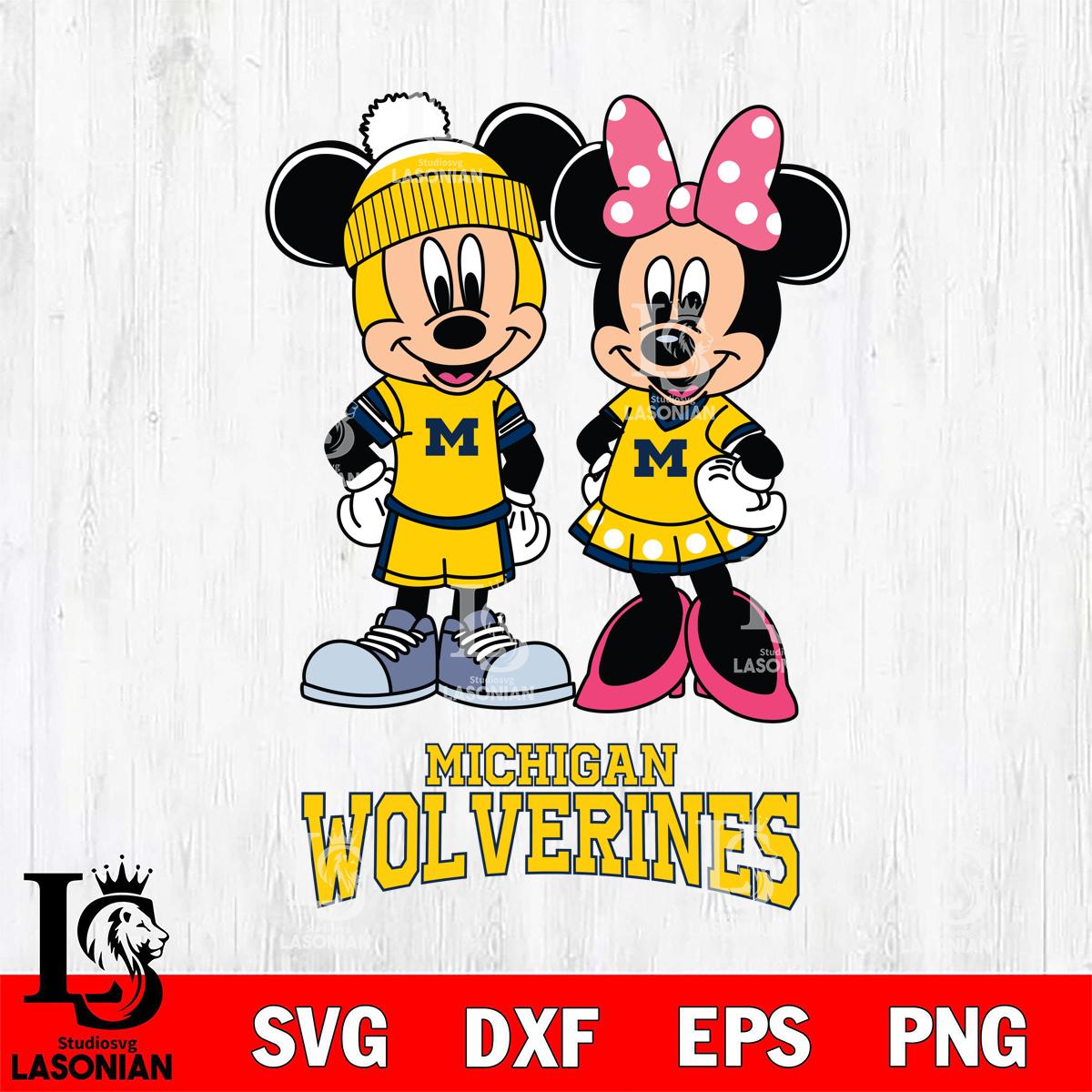 Michigan Wolverines Mickey Minnie Mouse Pink – lasoniansvg