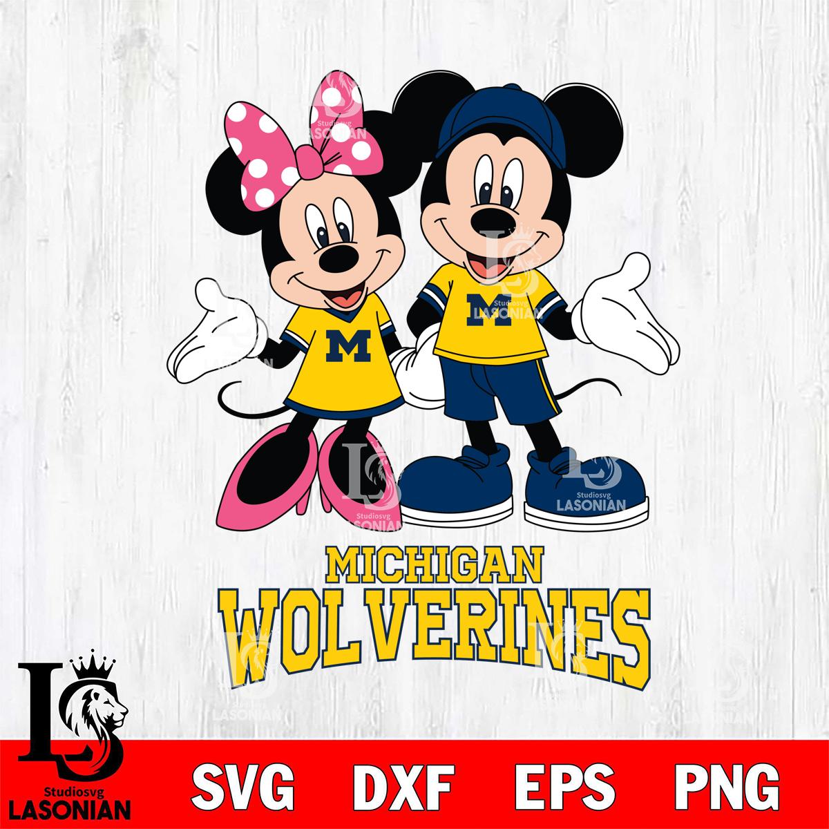Michigan Wolverines Mickey Minnie Mouse Sport – lasoniansvg