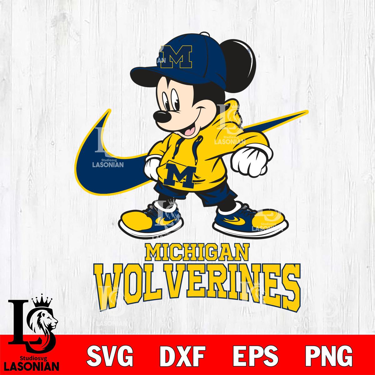 Michigan Wolverines Mickey Mouse NIKE – lasoniansvg