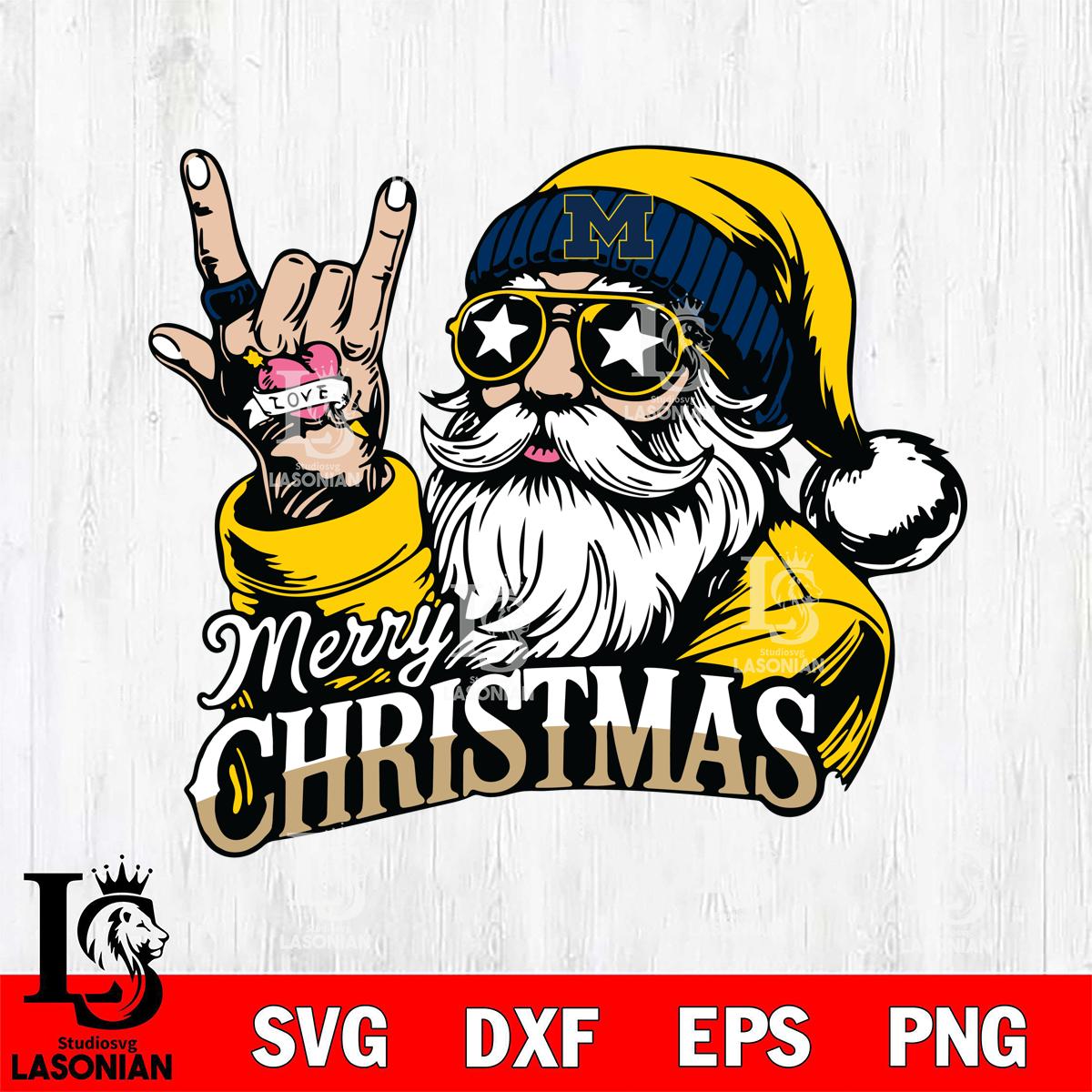 Michigan Wolverines Rock Santa Claus Football – lasoniansvg