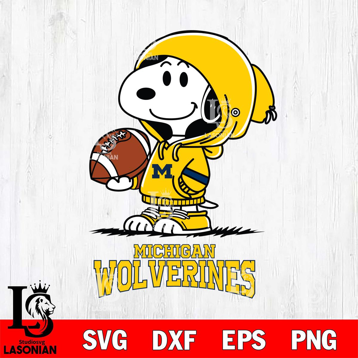 Michigan Wolverines Snoopy Football – lasoniansvg