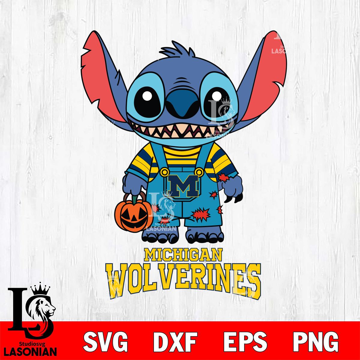 Michigan Wolverines Stitch Horror Halloween – lasoniansvg