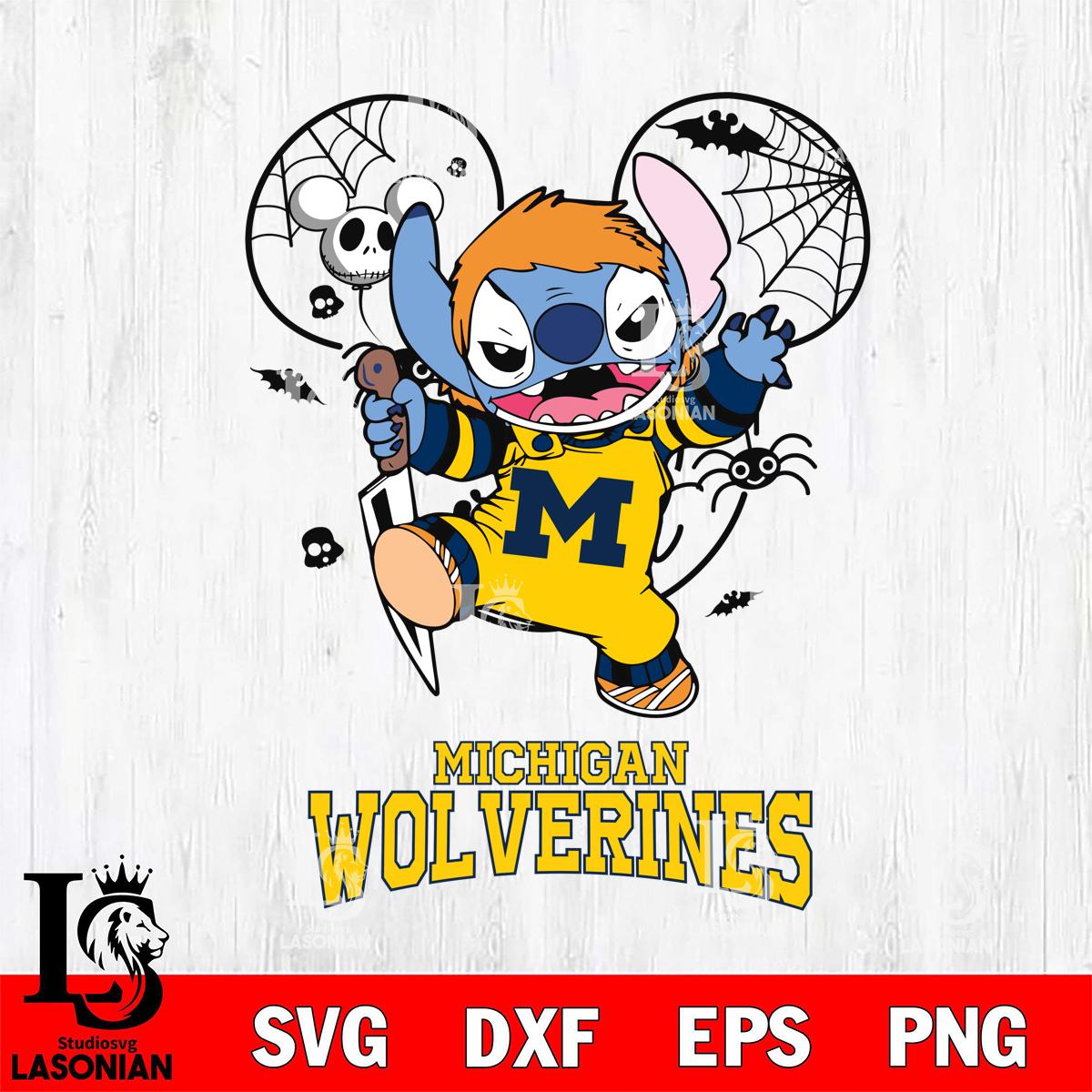 Michigan Wolverines Stitch Michael Halloween – lasoniansvg