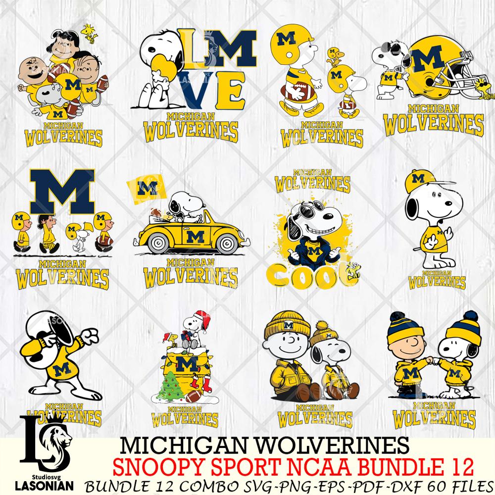 Michigan Wolverines Snoopy NCAA Bundle 12 SVG – lasoniansvg