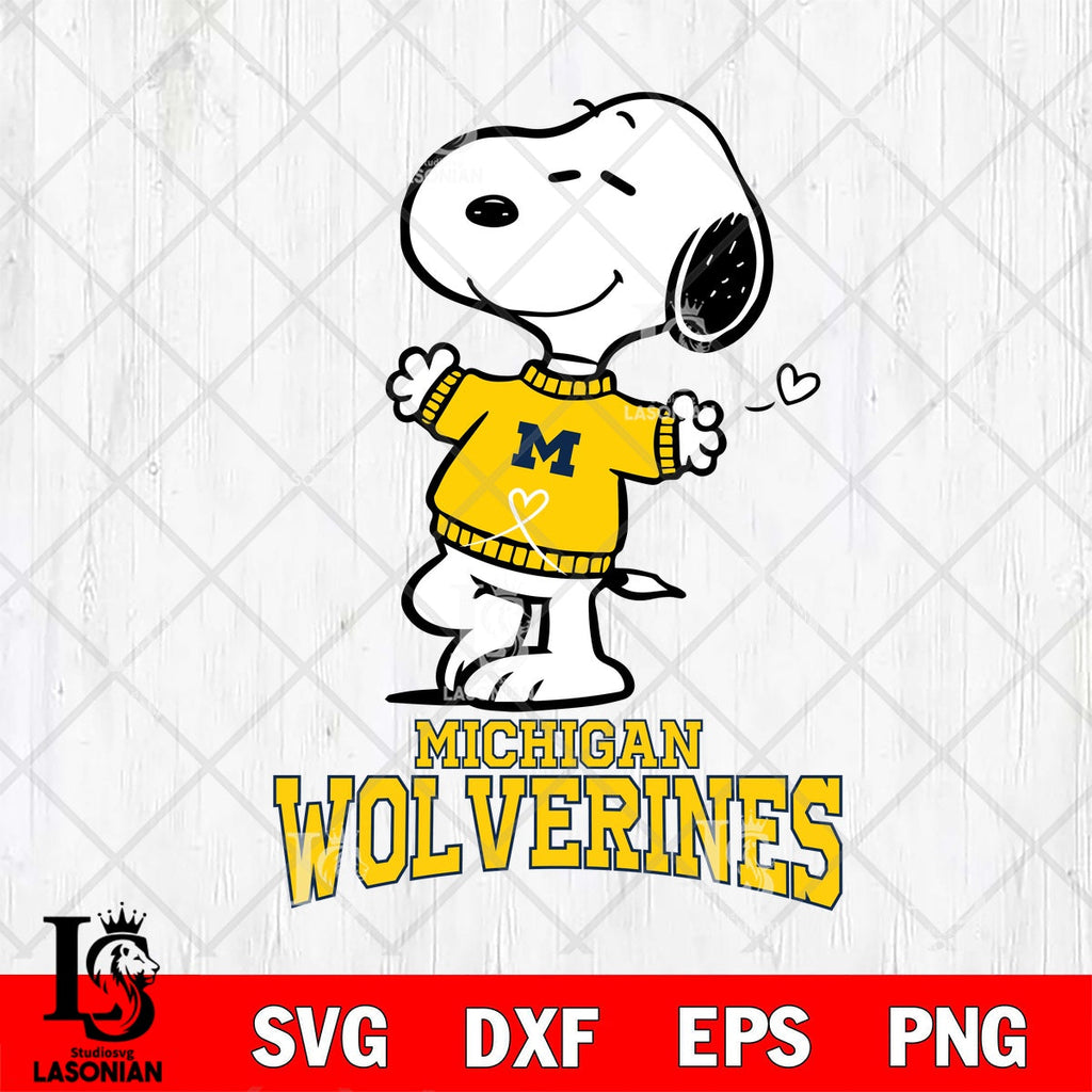 Michigan Wolverines snoopy cartoon illustration File cut , Criucut ...
