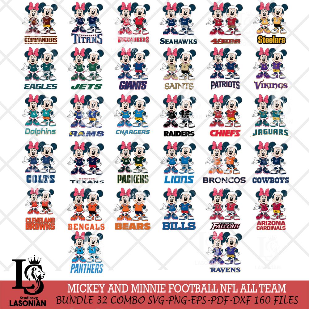 Mickey And Minnie Football NFL – lasoniansvg
