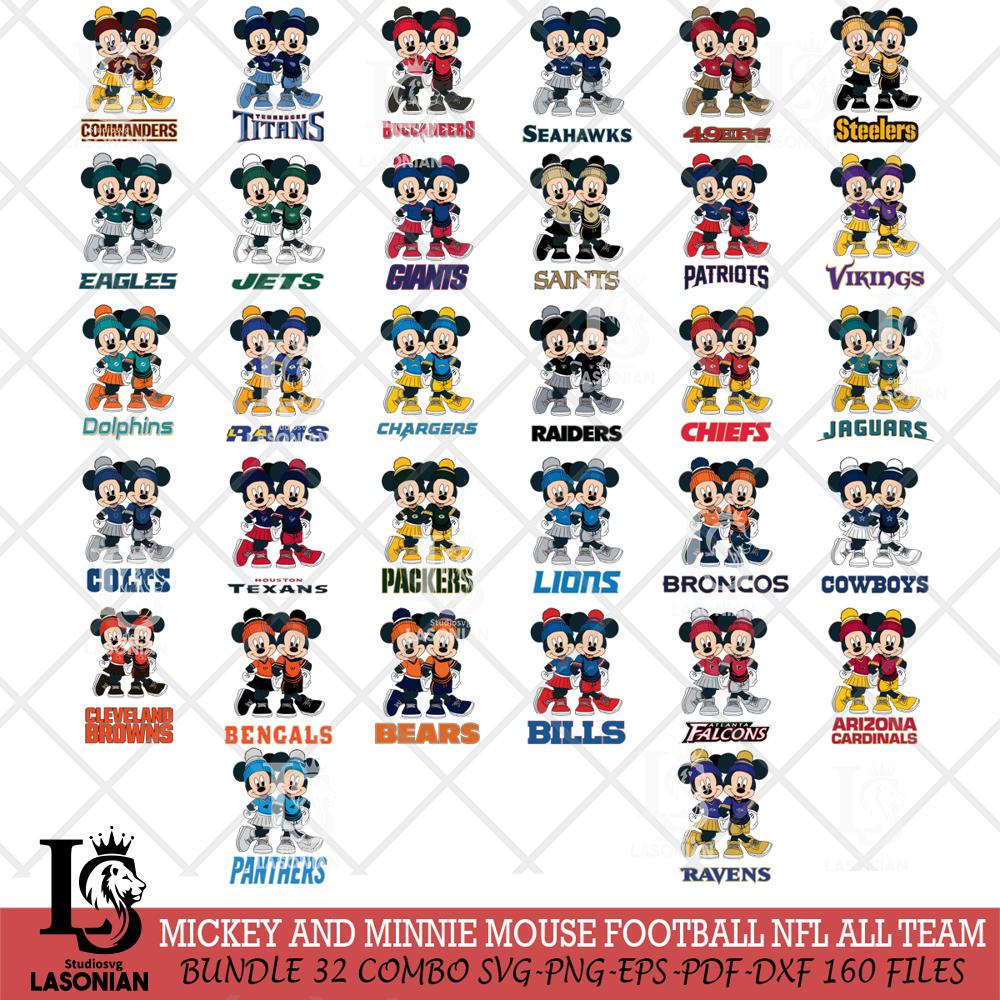 Mickey And Minnie Mouse Football NFL ALL TEAM – lasoniansvg