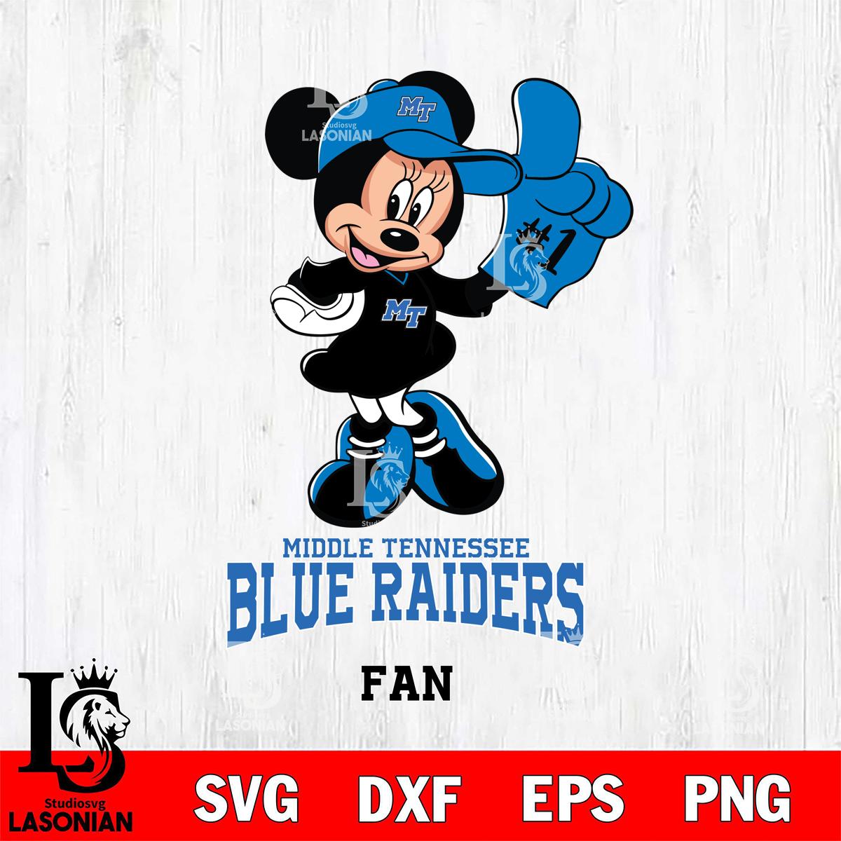 Middle Tennessee Blue Raiders #1 Fan Minnie Mouse – lasoniansvg