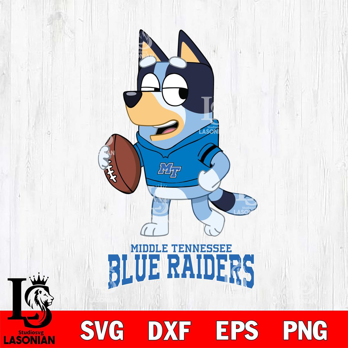Middle Tennessee Blue Raiders Bluey Football Sport – lasoniansvg
