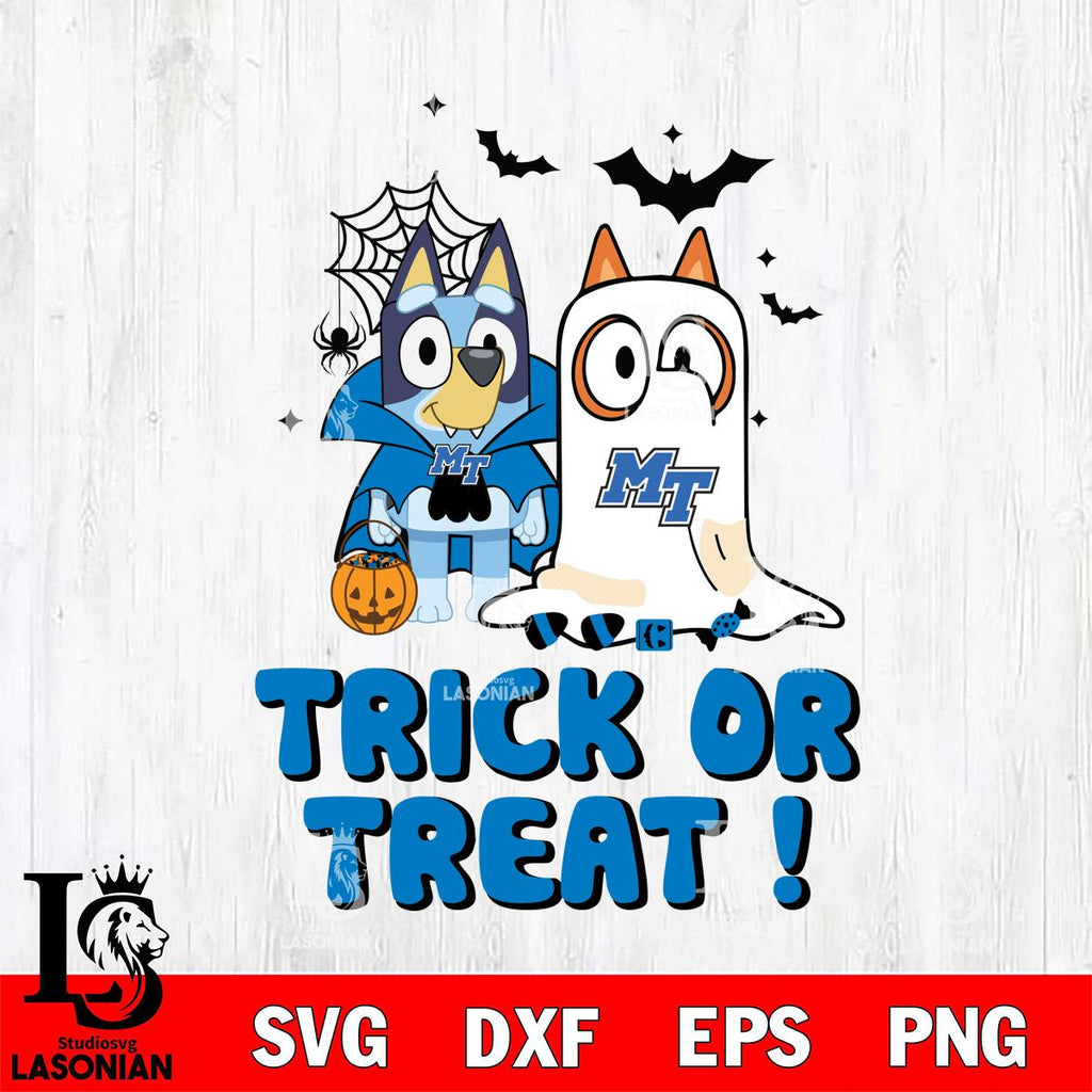 Middle Tennessee Blue Raiders Bluey Trick or Treat Halloween – lasoniansvg