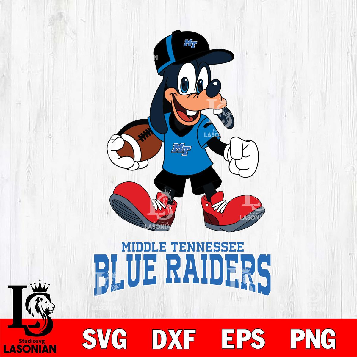 Middle Tennessee Blue Raiders Goofy Football Player – lasoniansvg