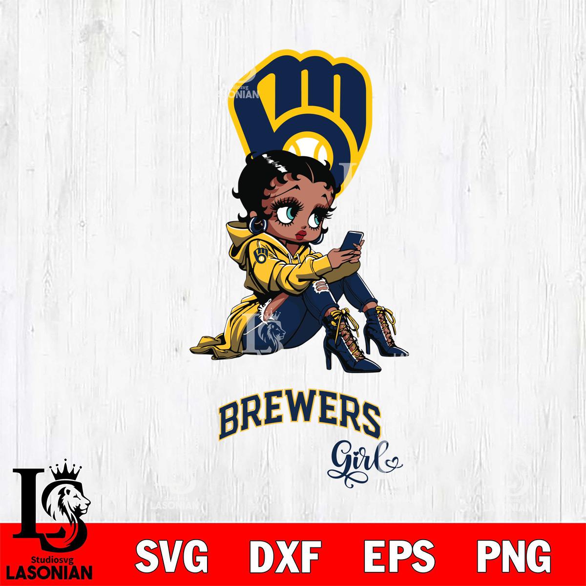 Milwaukee Brewers Beauty Black Fan Girl Football – lasoniansvg