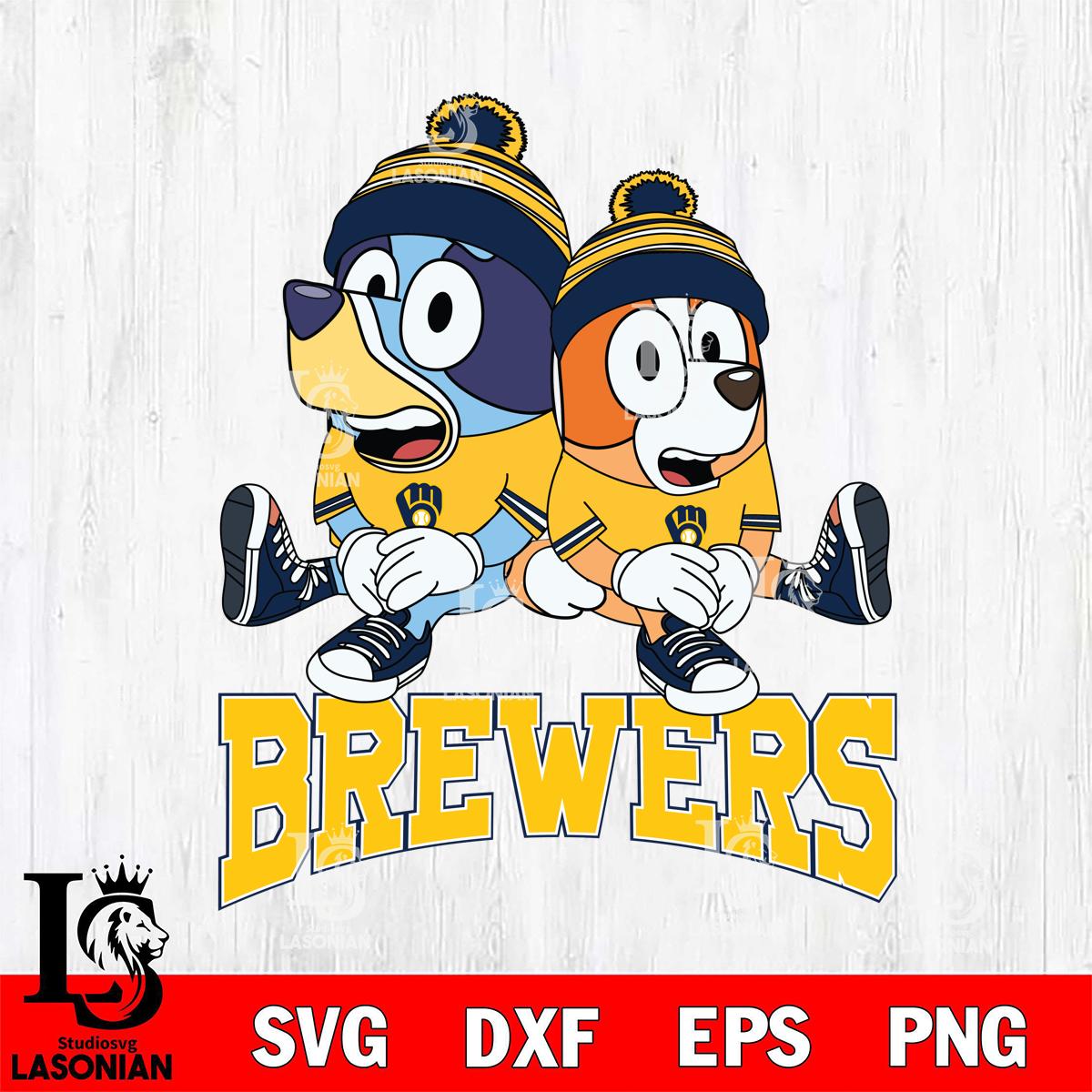 Milwaukee Brewers Bluey & Bingo 8 – lasoniansvg