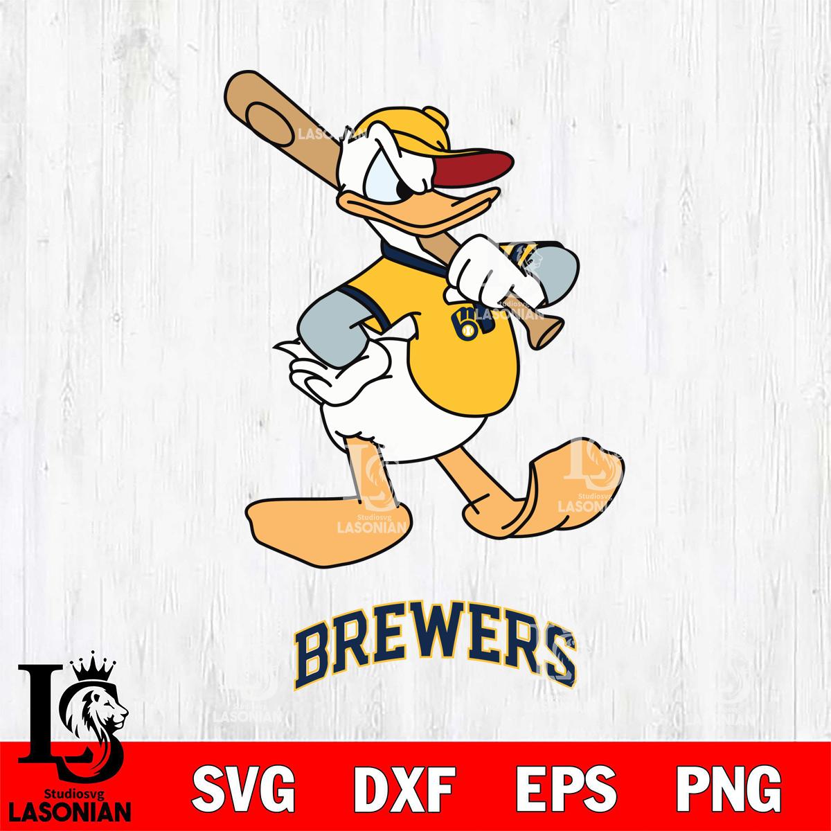 Milwaukee Brewers Donald Duck Baseball MLB – lasoniansvg