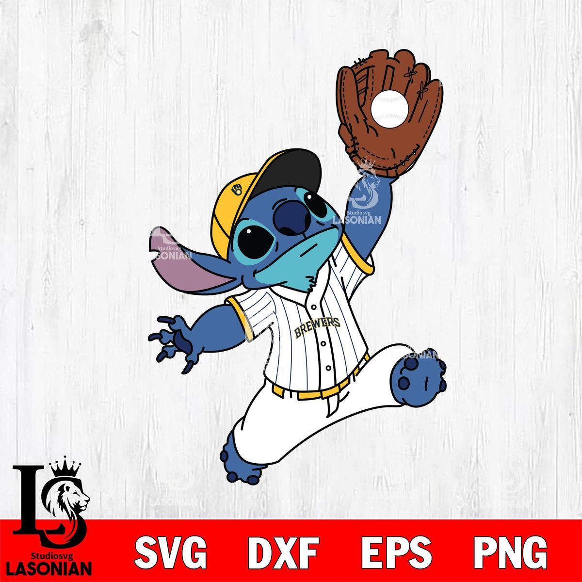 Milwaukee Brewers Stitch catches ball – lasoniansvg