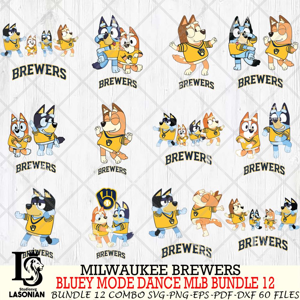 Milwaukee Brewers Bluey Dance MLB Bundle 12 SVG – lasoniansvg