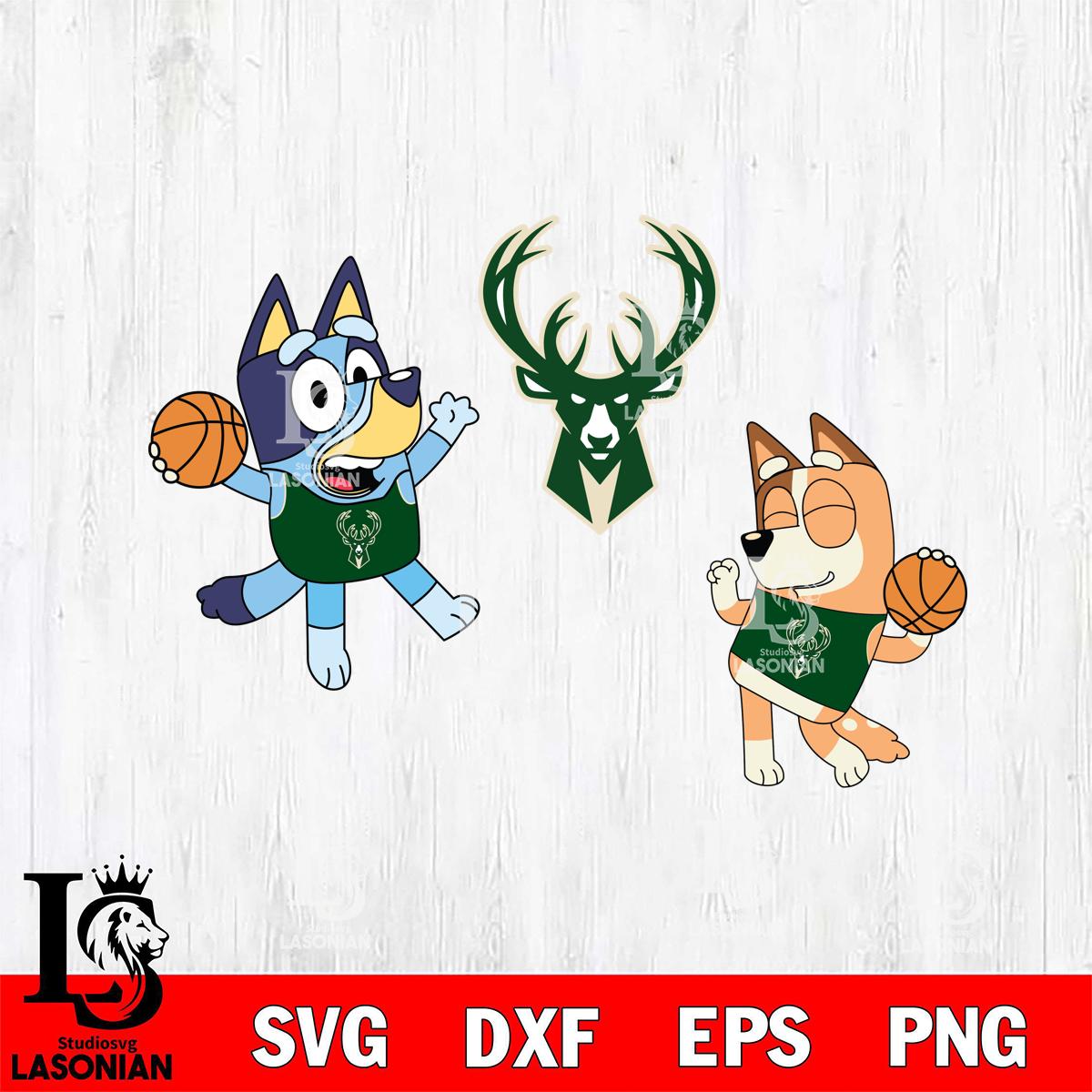 Milwaukee Bucks Bluey & Bingo – lasoniansvg