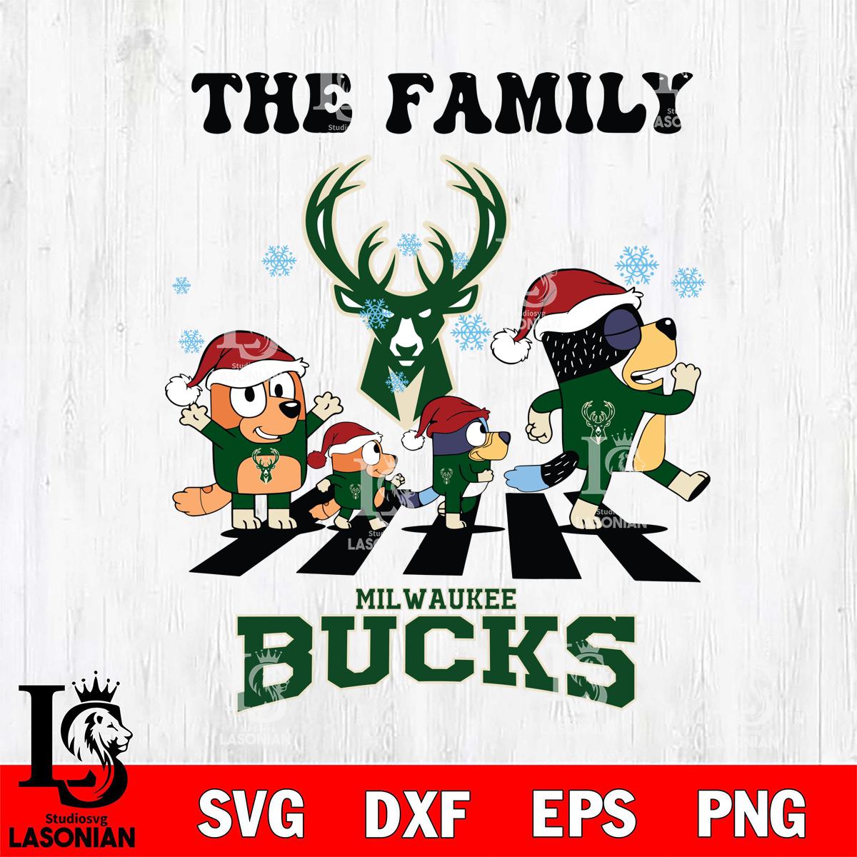 Milwaukee Bucks Family Bluey Christmas – lasoniansvg