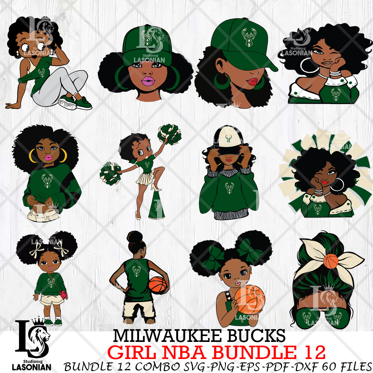 Milwaukee Bucks Girl NBA Bundle 12 – lasoniansvg