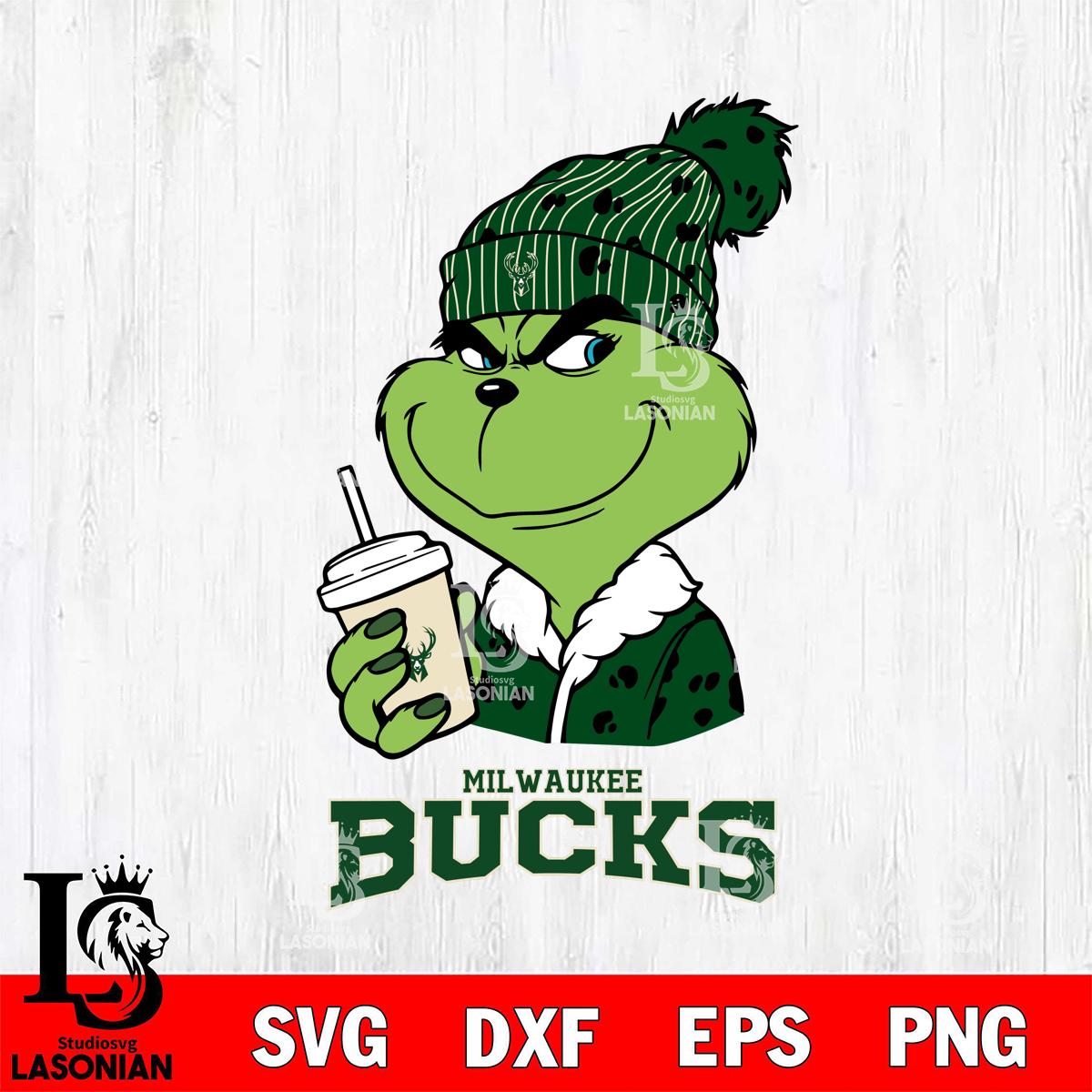 Milwaukee Bucks Grinch Cofffe Christmas – lasoniansvg
